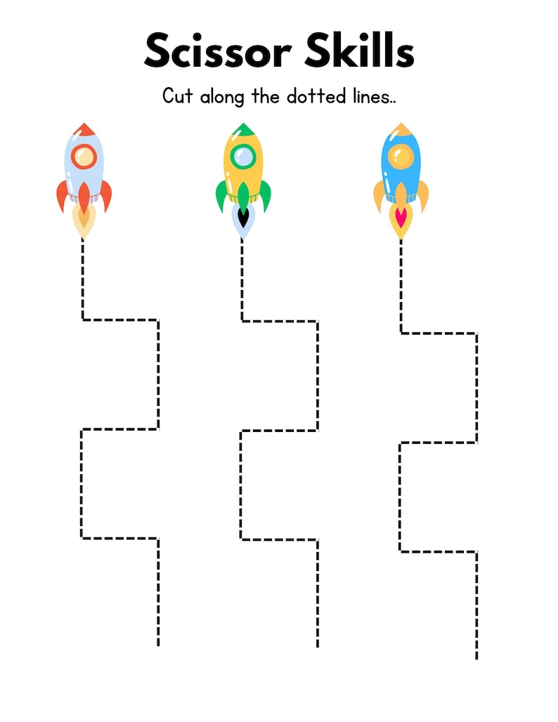 Scissor Skills Worksheets: Cutting Practice Pages for Kids (printable ...