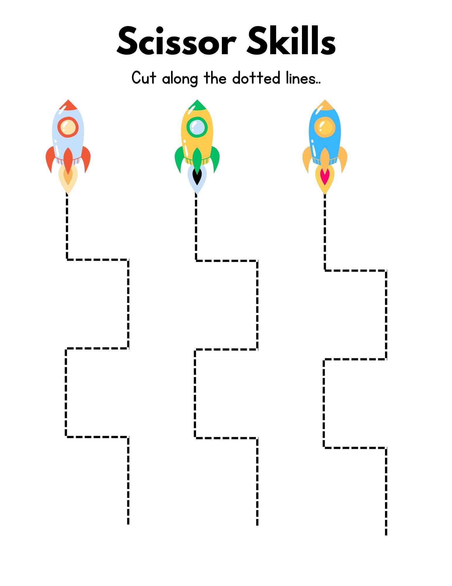 Scissor Skills Worksheets: Cutting Practice Pages for Kids (printable ...