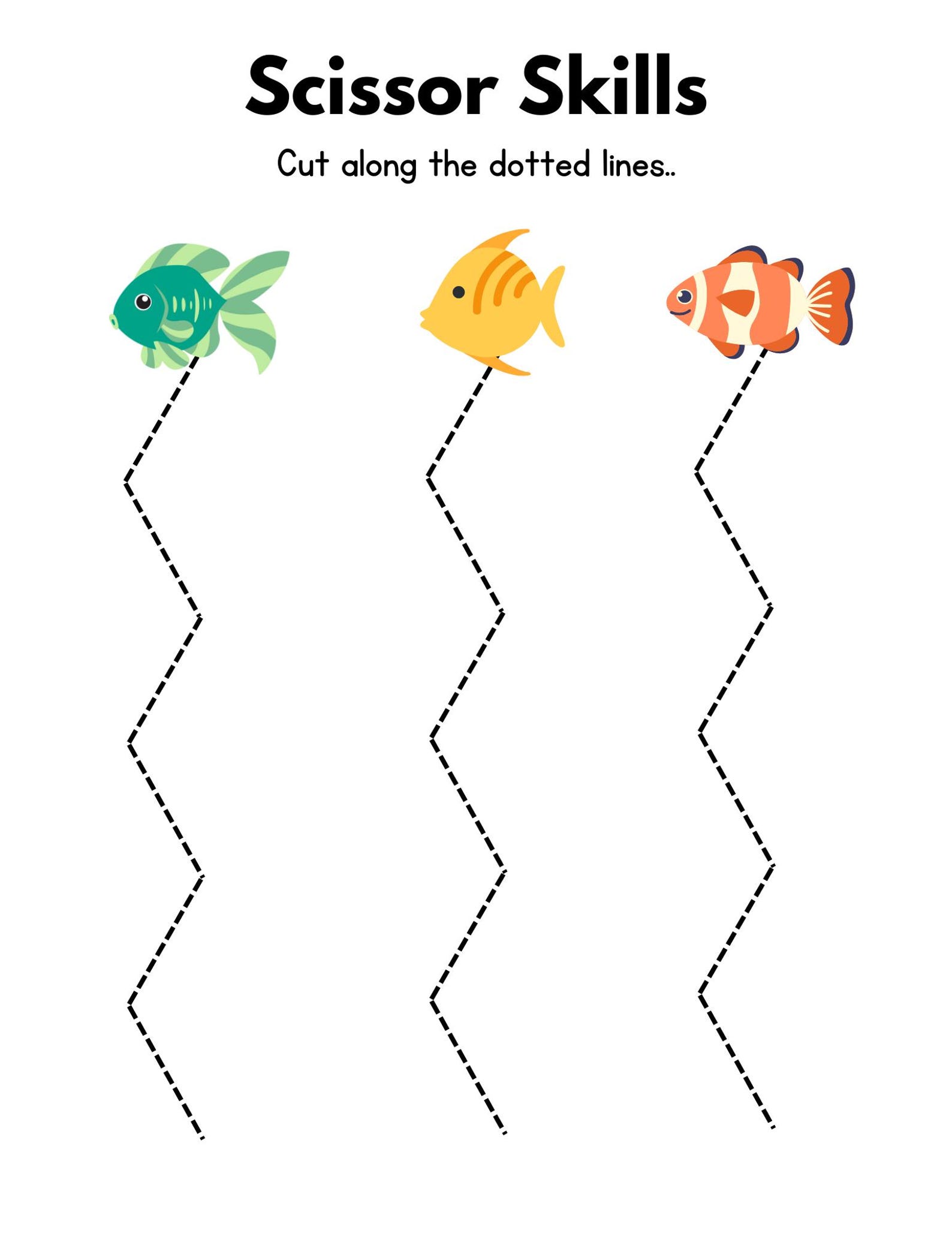 Scissor Skills Worksheets: Cutting Practice Pages for Kids (printable ...