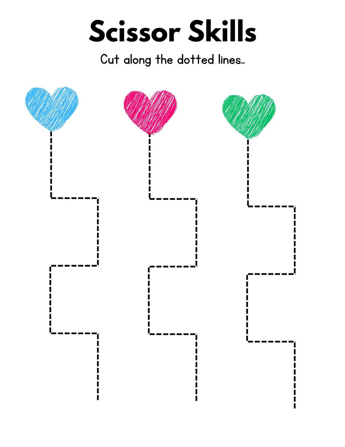 Scissor Skills Worksheets: Cutting Practice Pages for Kids (printable ...