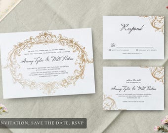 Baroque invitation | Etsy