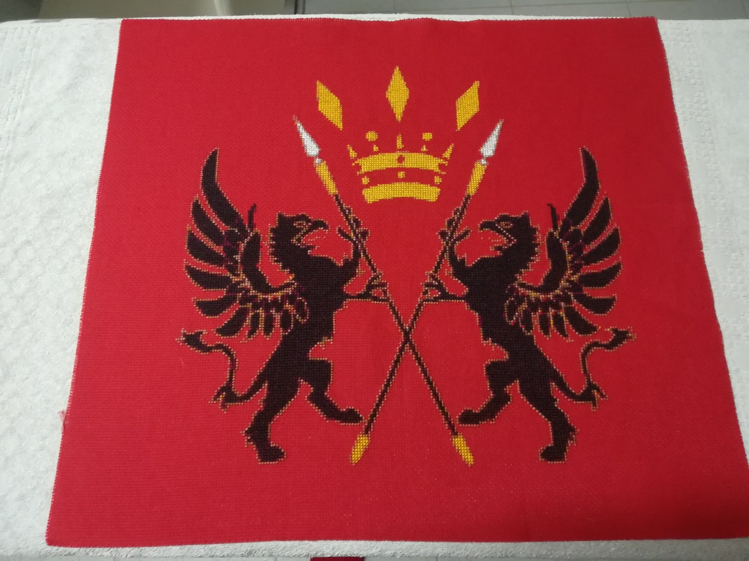 Final Fantasy XI San D'oria Flag Finished Cross-stitch - Etsy