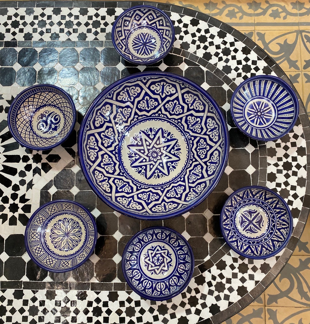Table Service / Table Set in Fes Pottery Handmade and Hand Painted ...
