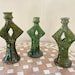 Candlestick/ Green Ceramics Candlestick/ Rustic and Handmade ...
