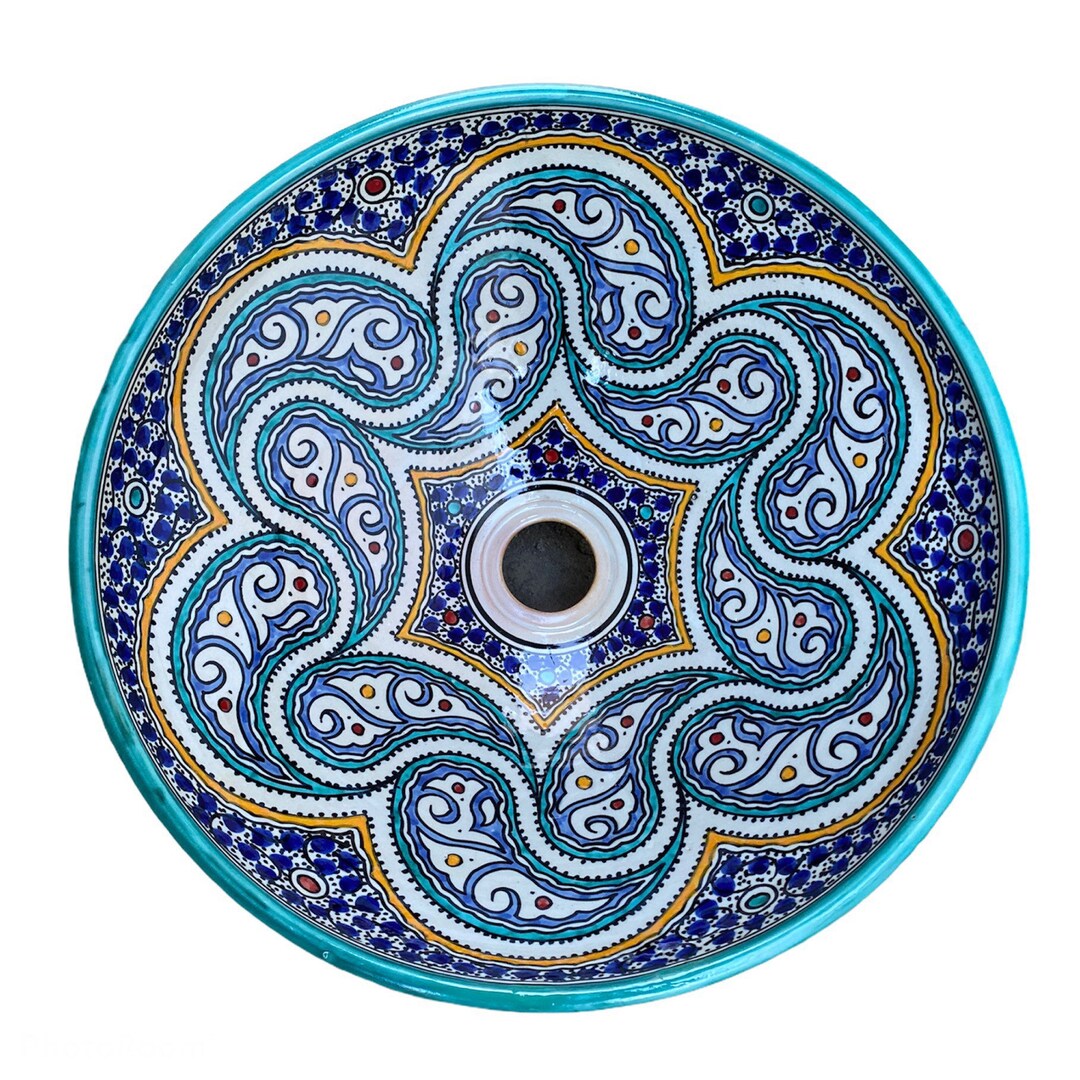 Sink /handmade and Hand Painted Moroccan Ceramic Washbasin/moroccan ...