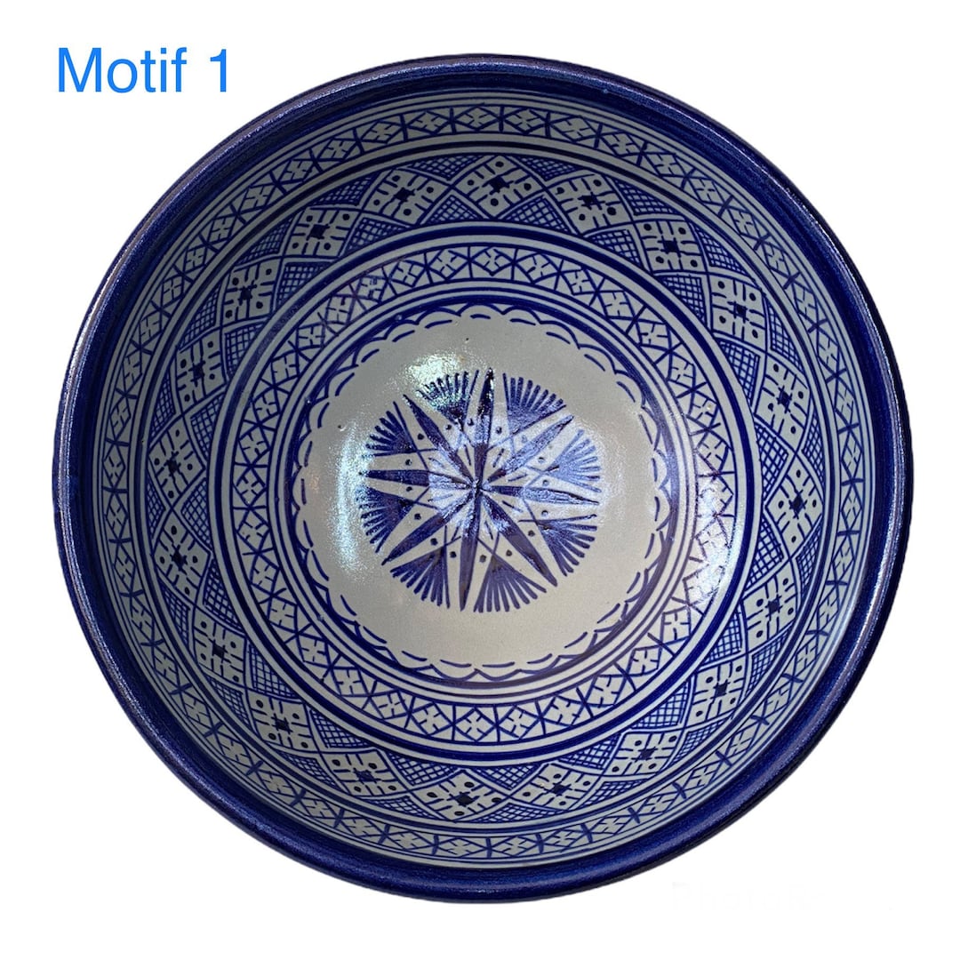 Handmade and Hand-painted Moroccan Ceramic Salad Bowl / Fes Salad Bowl ...