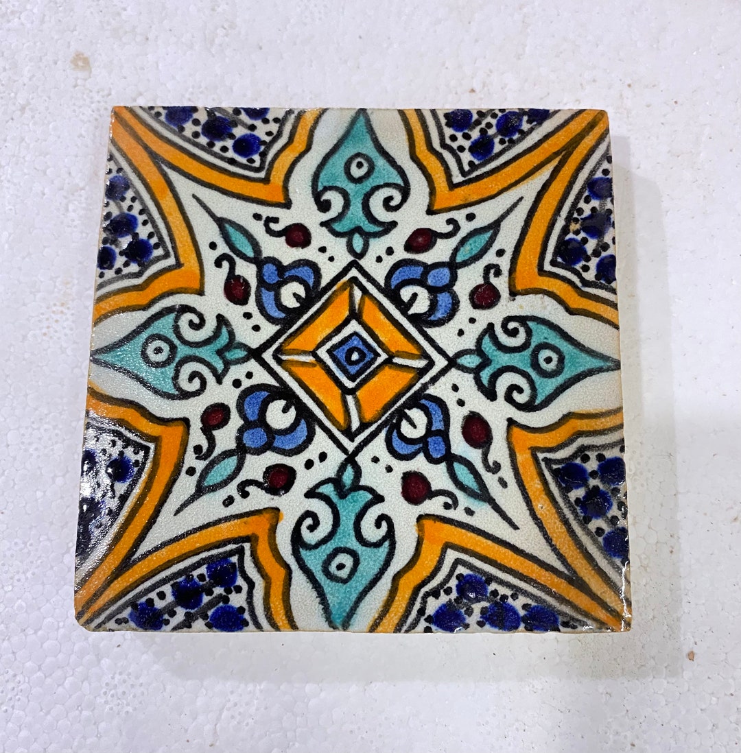 Moroccan Zellige, Handmade and Hand-painted Moroccan Tiles, 10/10 Cm ...