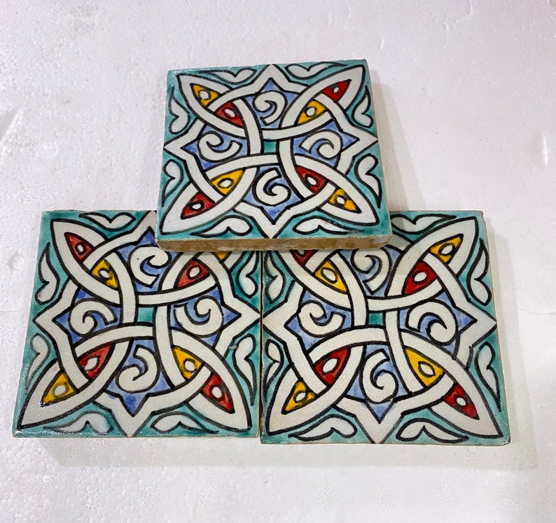 Moroccan Zellige Handmade and Hand-painted Moroccan Tiles - Etsy