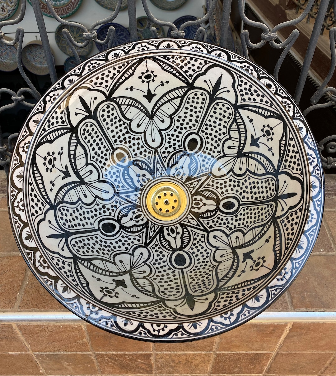 Moroccan Ceramic Sink, Handmade and Hand Painted/ Handmade Washbasin ...