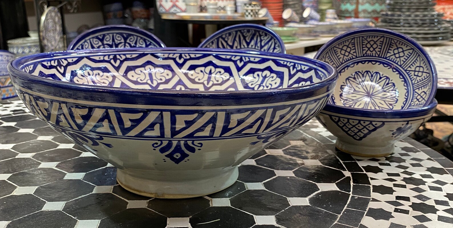Table Service / Table Set in Fes Pottery Handmade and Hand Painted ...