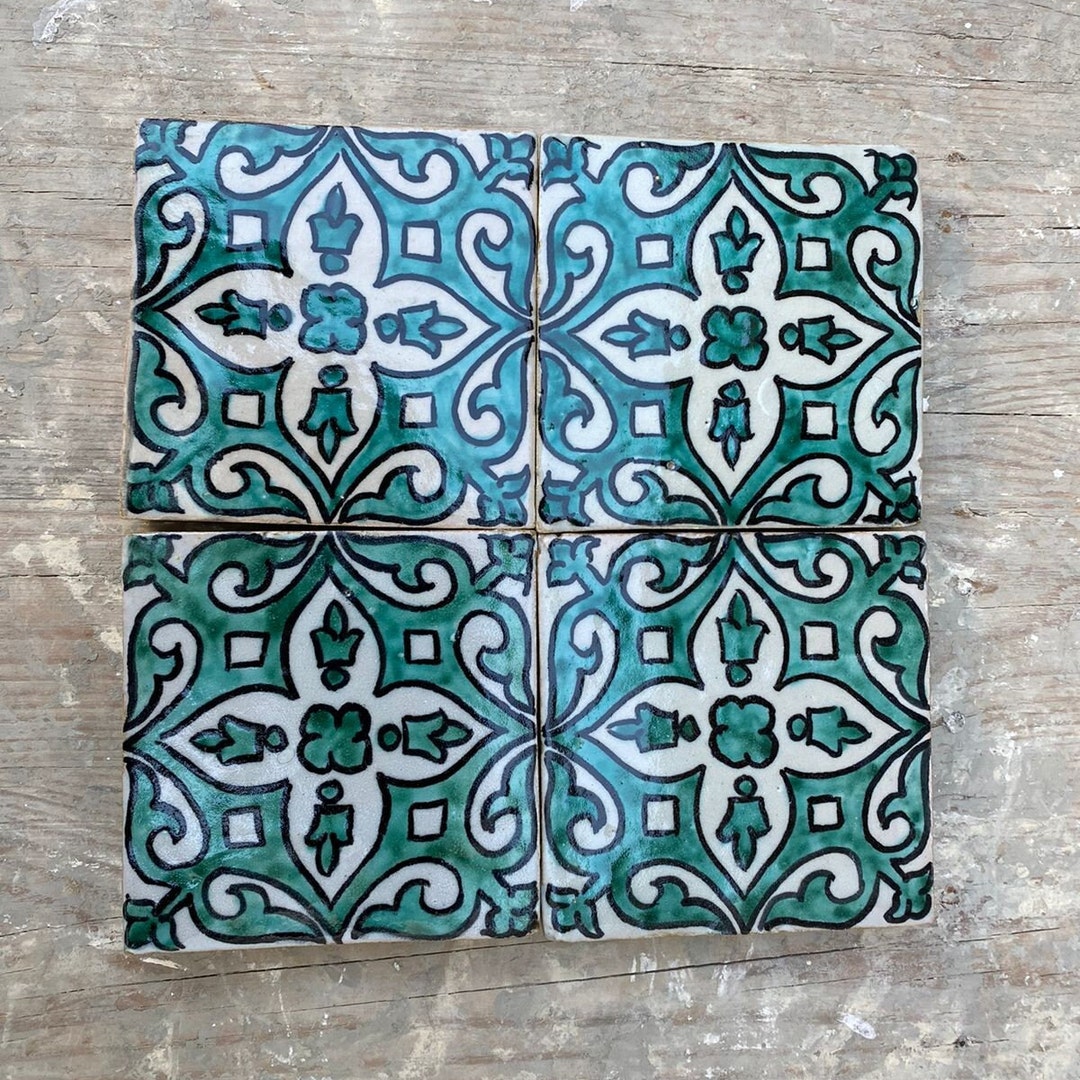 Authentic Handmade Moroccan Tiles: Exquisite Hand-painted Designs Fired ...