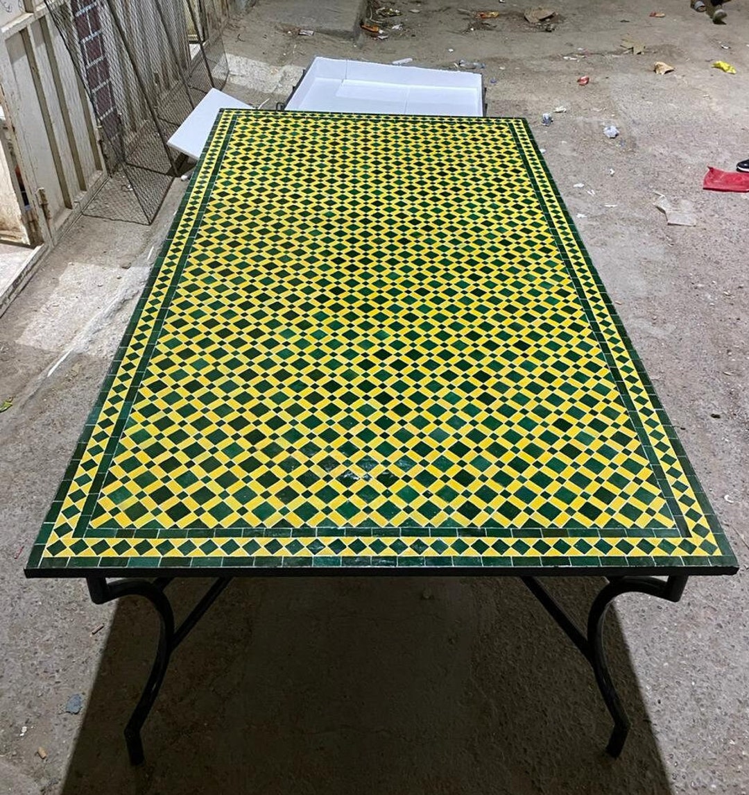 Authentic Handcrafted Rectangular Moroccan Mosaic Table - Etsy