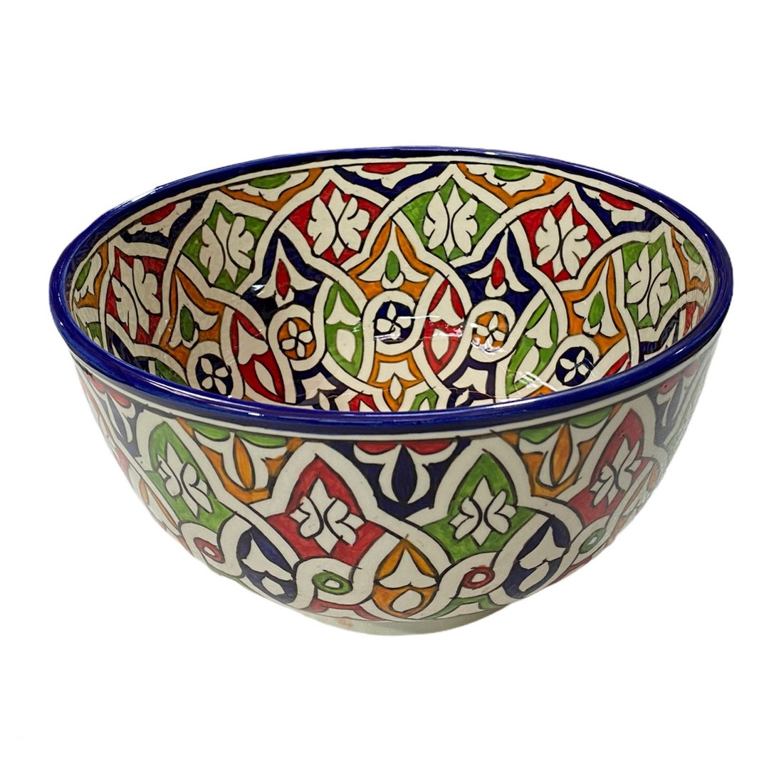 Moroccan Ceramic Salad Bowl From Fes Handmade and Hand Painted ...