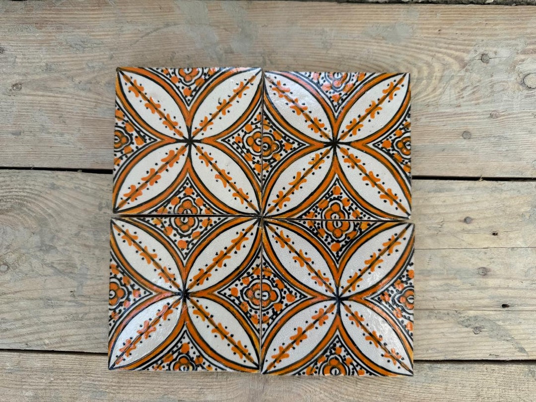 Authentic Handmade Moroccan Tiles: Hand-painted, Wood-fired Artistry - Etsy
