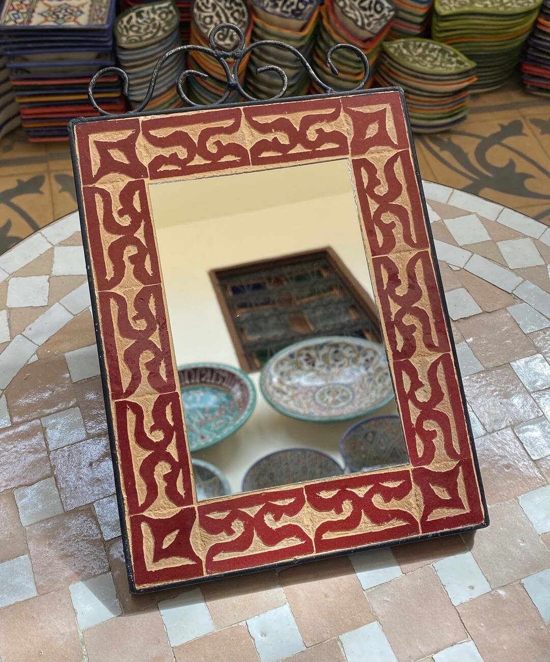 Mirror/mirror in Chiseled Zelig / Mirror in Chiseled Moroccan Zelig ...