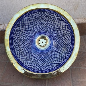 Sink. Drop-in/under-mount Brass Rim Sink, Ceramic Countertop or Built ...