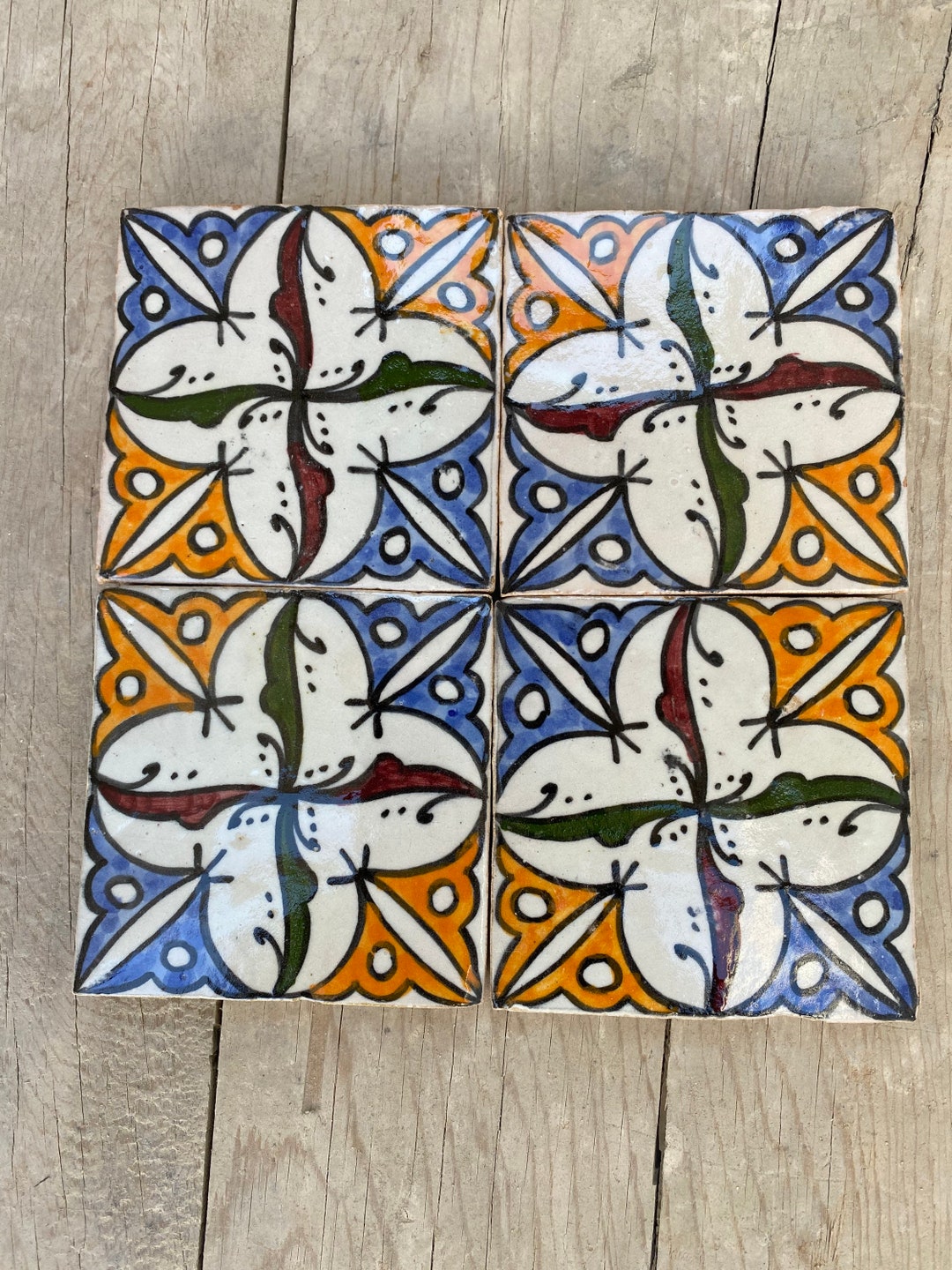 Vibrant Moroccan Tile Art: Handmade and Hand Painted Treasures for Your ...