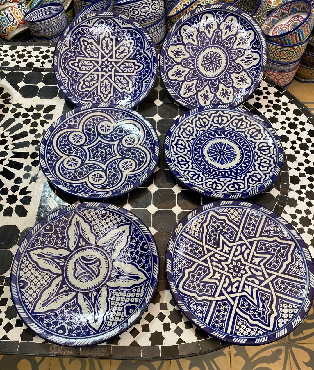 Dinner Set/ Dinner Plate/ Set of 6 Dinner Plat, Handmade and Hand ...