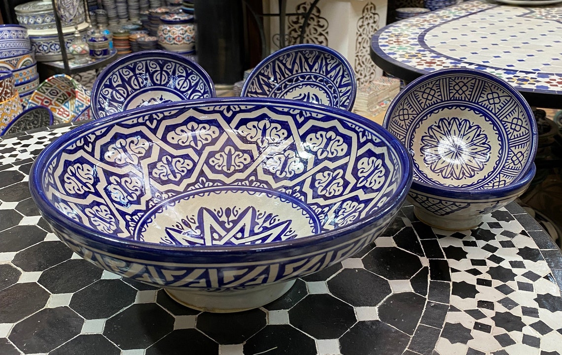 Table Service / Table Set in Fes Pottery Handmade and Hand Painted ...