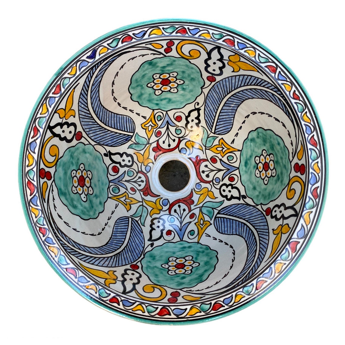 Handmade and hand-painted Moroccan ceramic sink/lavabo. | Etsy