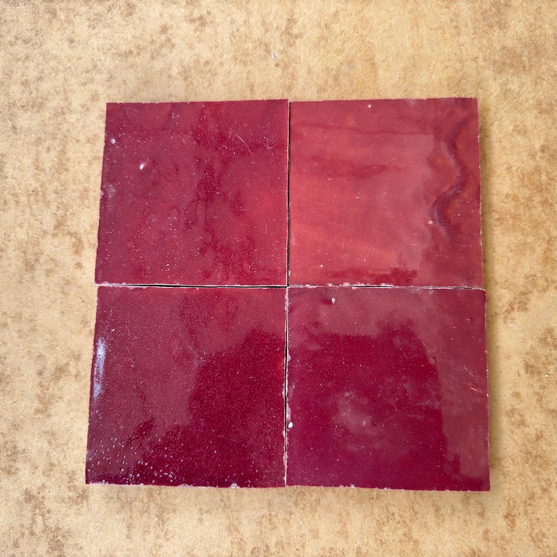 Burgundy Zellige Tiles - Etsy