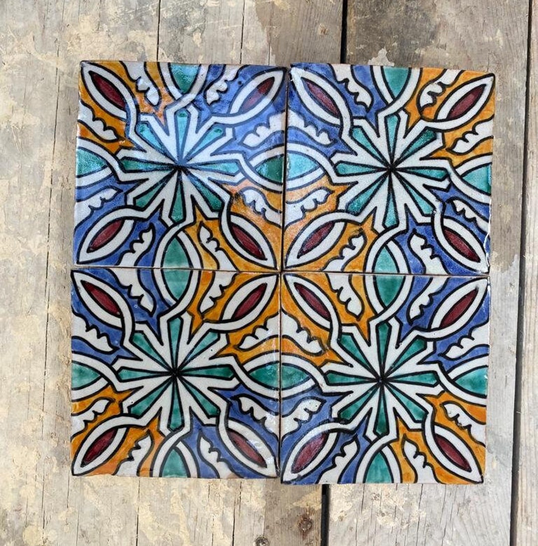 Authentic Handmade Moroccan Tiles: Hand-painted Elegance Fired in Wood ...