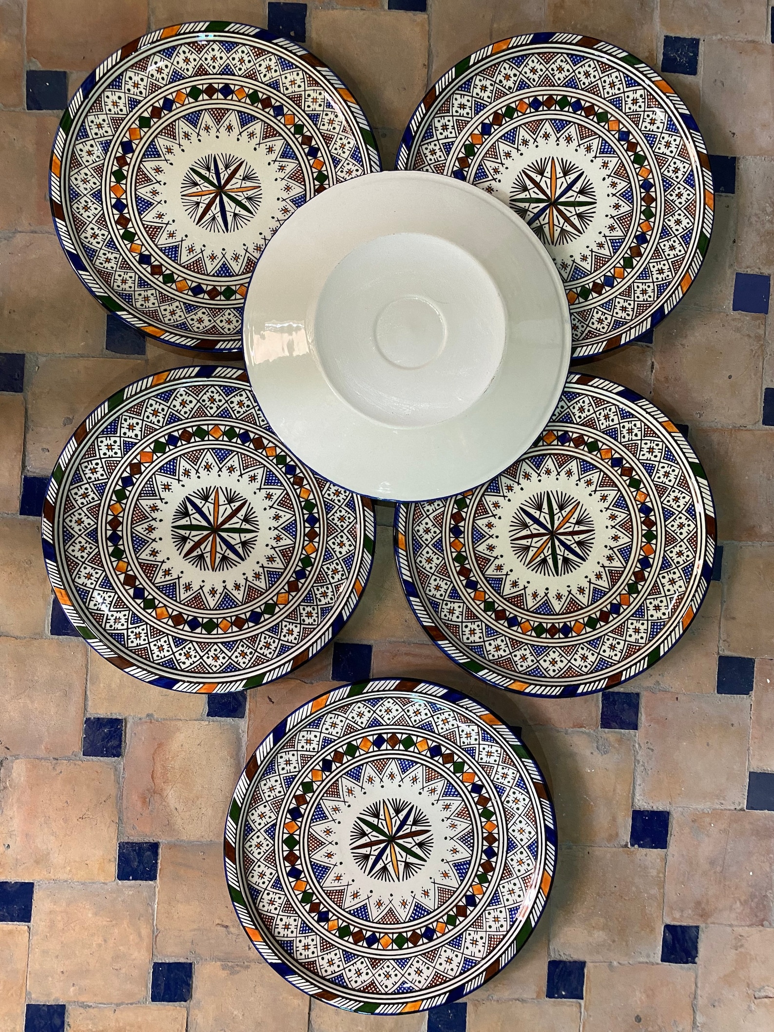 Set of 6 Handmade Moroccan Ceramic Plates. Set of 6 Moroccan - Etsy