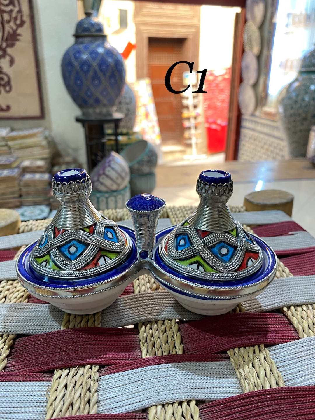 Handmade Moroccan Ceramic and Nickel Salt Shaker. Handmade Moroccan ...