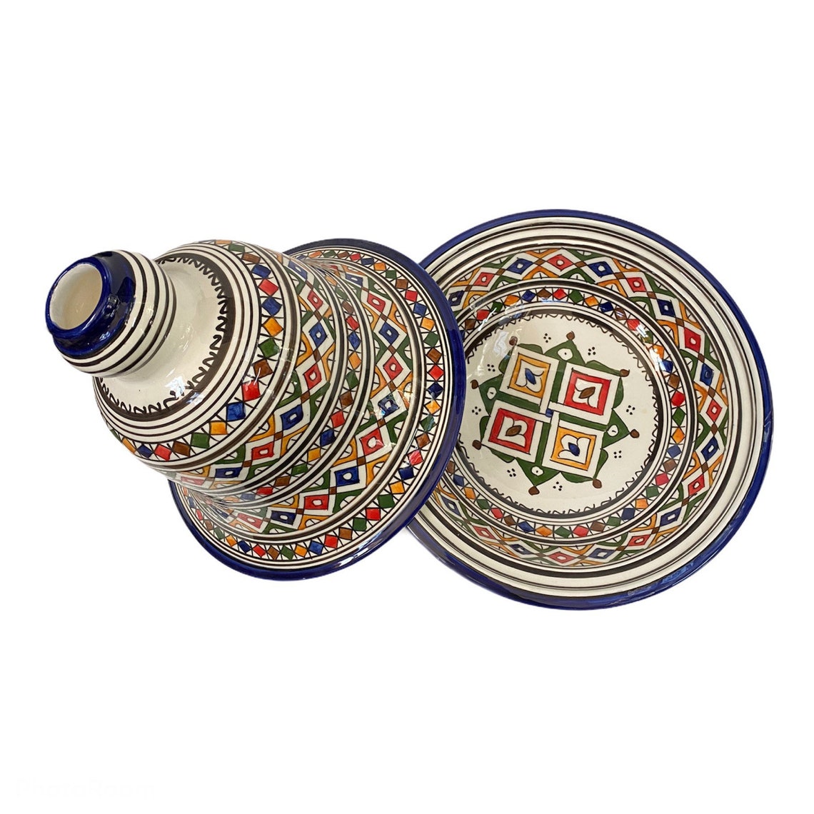 Handmade and Hand Painted Fes Ceramic Tagine Dish / Moroccan Tagine ...