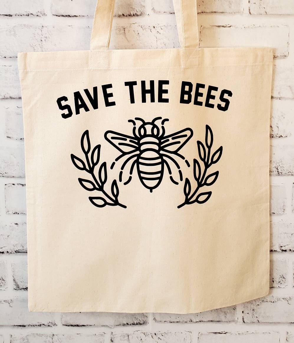 Save the Bees Canvas Tote Bag Reusable Shopping Bag - Etsy