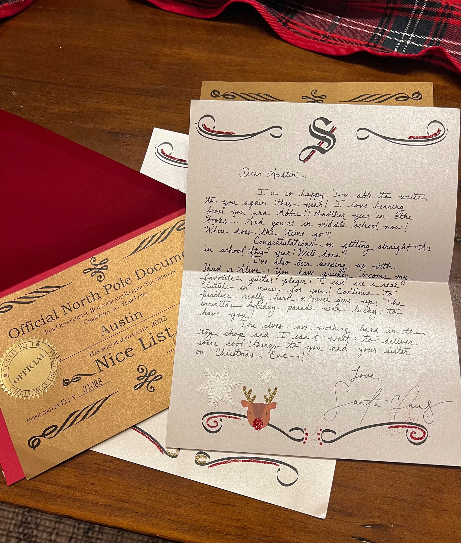 Santa Writes Back: Handwritten Response Letter From Santa Santa Letter ...