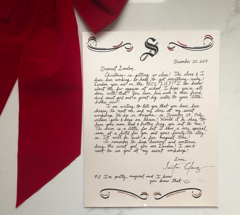Santa Writes Back: Handwritten Response Letter From Santa - Etsy