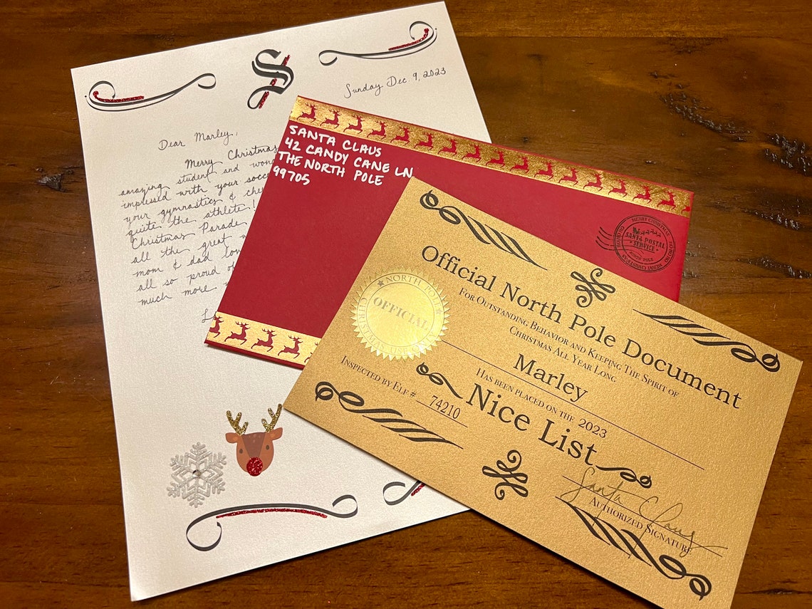 Santa Writes Back: Handwritten Response Letter From Santa Santa Letter ...