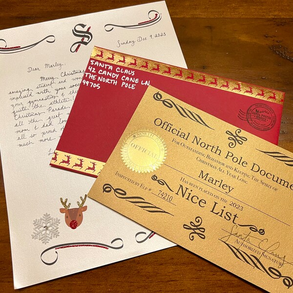 Handwritten Letter From Santa Personalized - Etsy