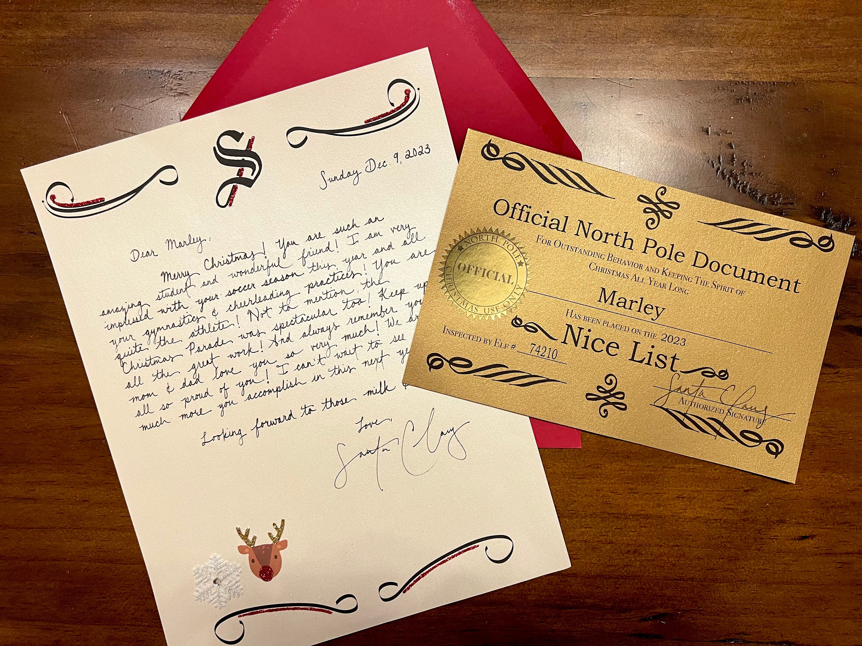 Santa Writes Back: Handwritten Response Letter From Santa Santa Letter ...