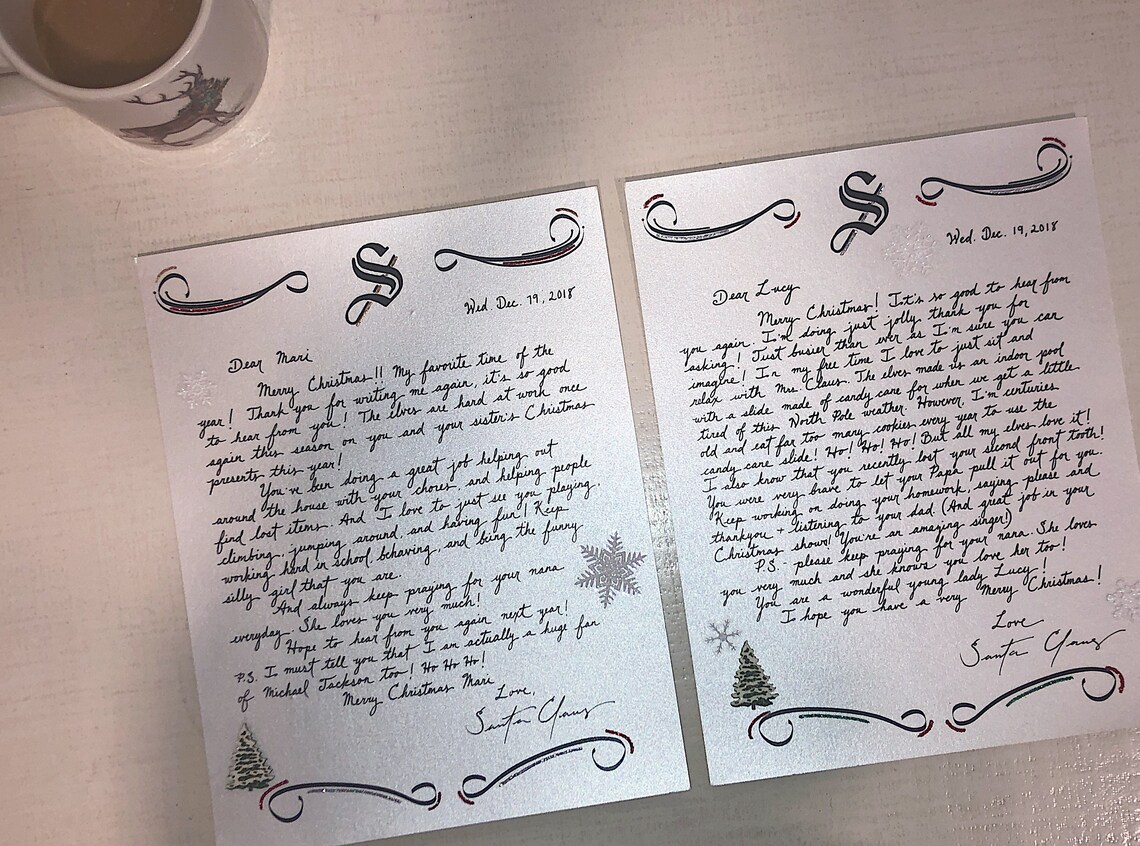 Santa Writes Back: Handwritten Response Letter From Santa - Etsy