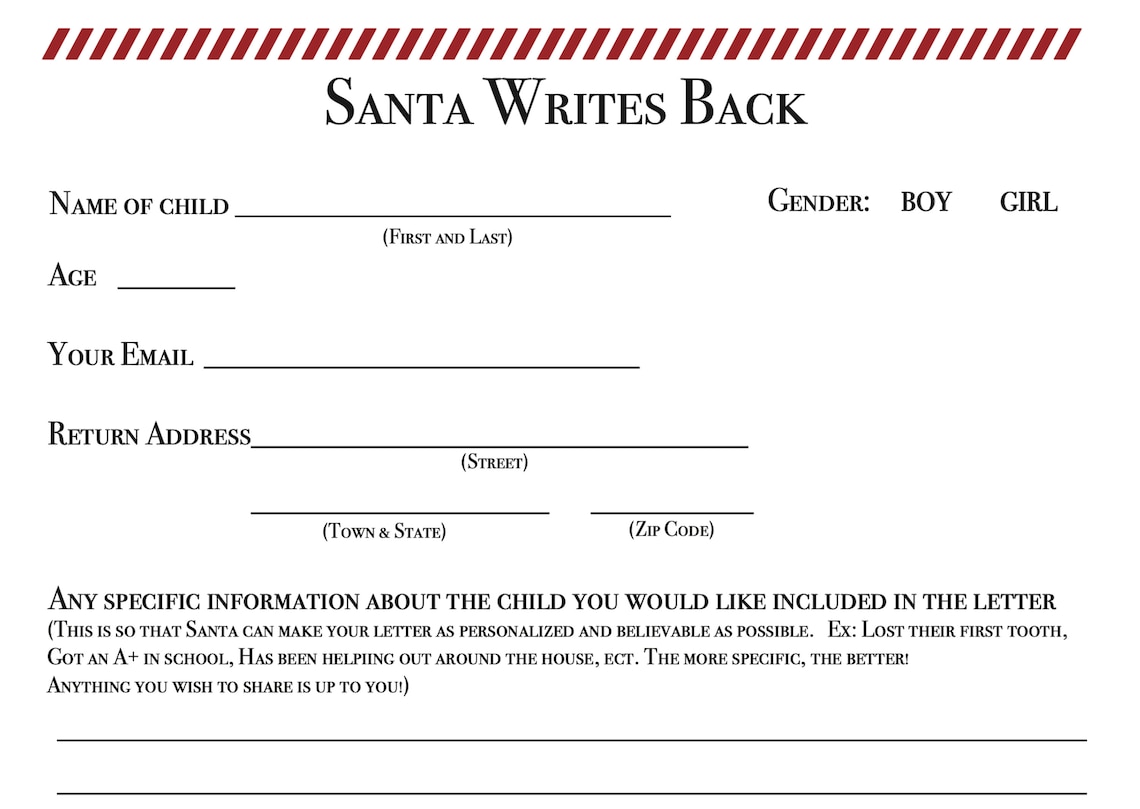 Santa Writes Back: Handwritten Response Letter From Santa Santa Letter ...