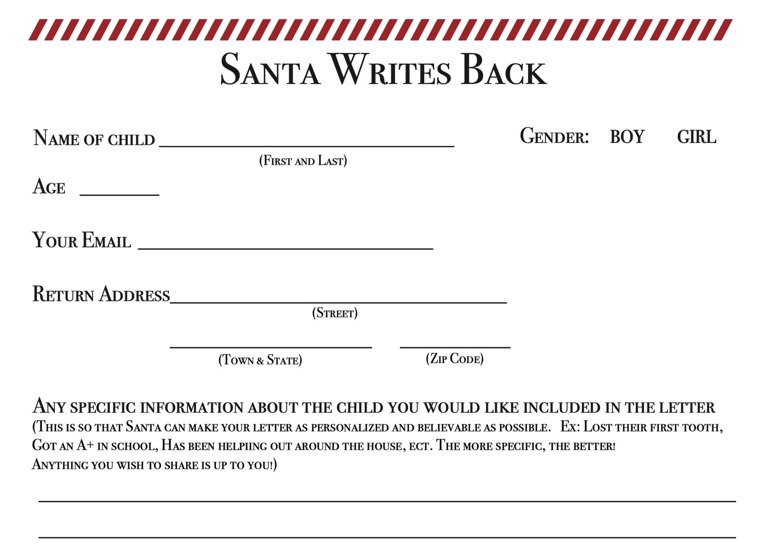 Santa Writes Back: Handwritten Response Letter From Santa Santa Letter ...
