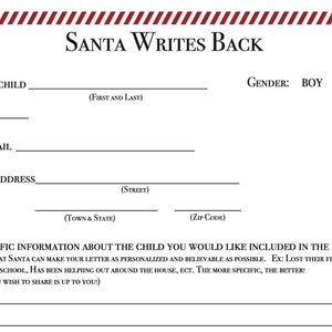 Santa Writes Back: Handwritten Response Letter From Santa - Etsy