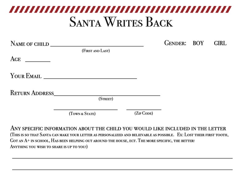 Santa Writes Back: Handwritten Response Letter From Santa Santa Letter ...