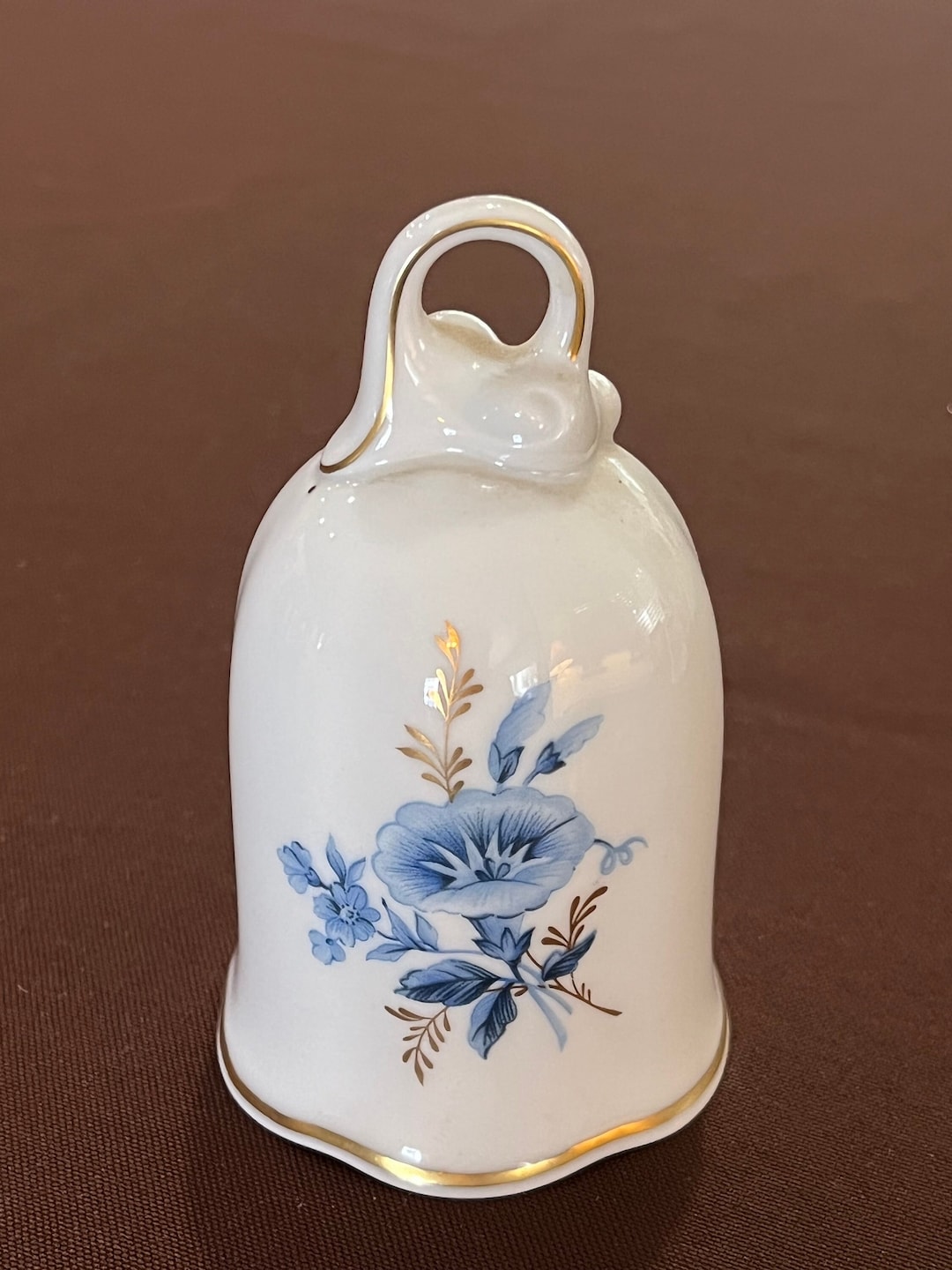 Blue Floral White Ceramic Bell by Hutschenreuther Germany for the ...