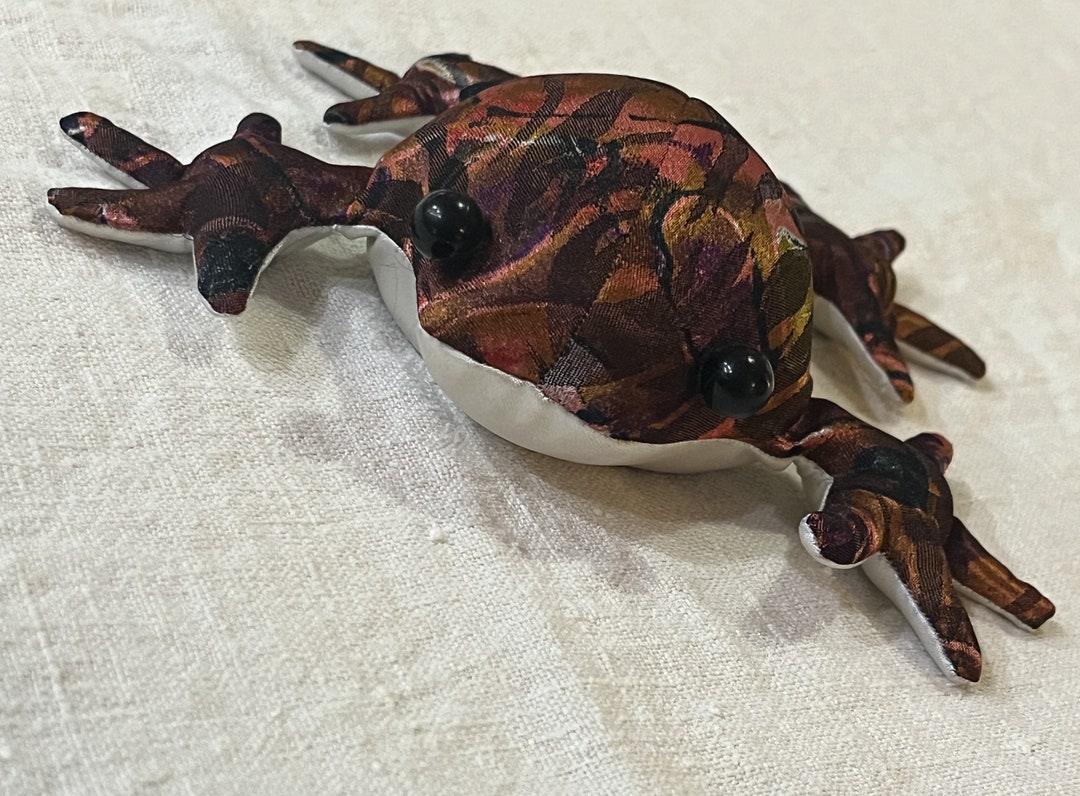 Sand Stuffed Frog Covered in Rust Satin. - Etsy