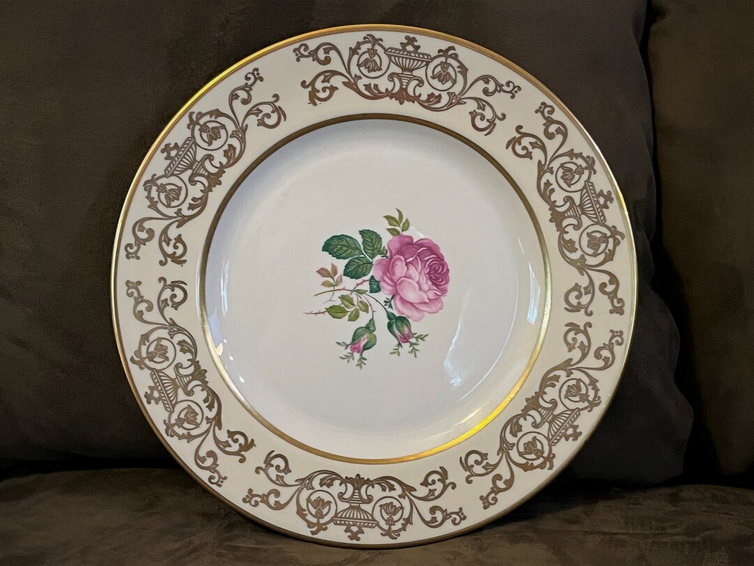 Vintage Ravenswood China Plate. Gold Lace Border and Gold Edging ...