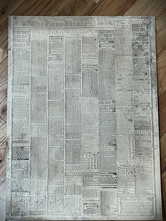 Old Newspaper Printing Plates
