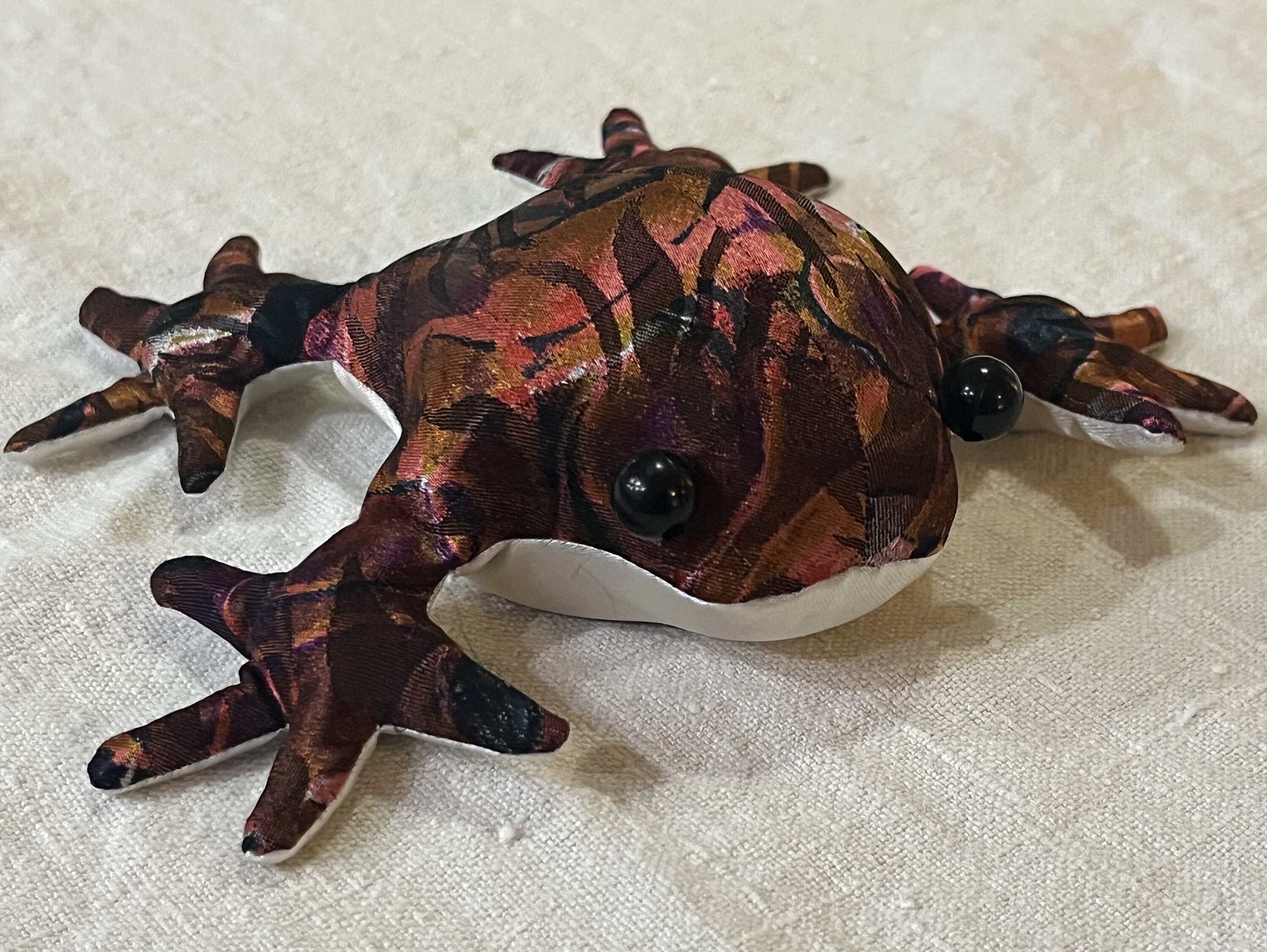 Sand Stuffed Frog Covered in Rust Satin. - Etsy