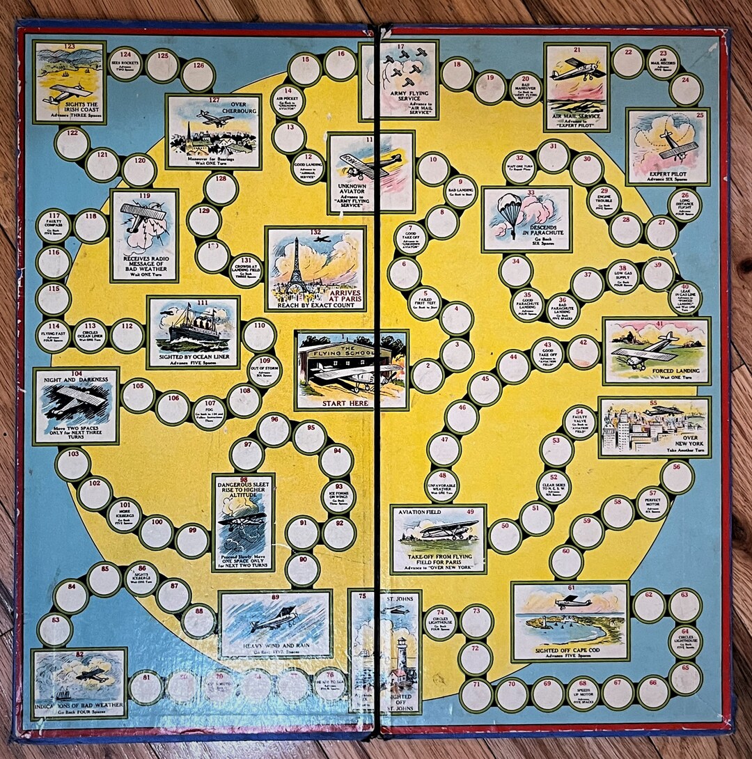 Vintage 'the Flying School' Game Board. - Etsy