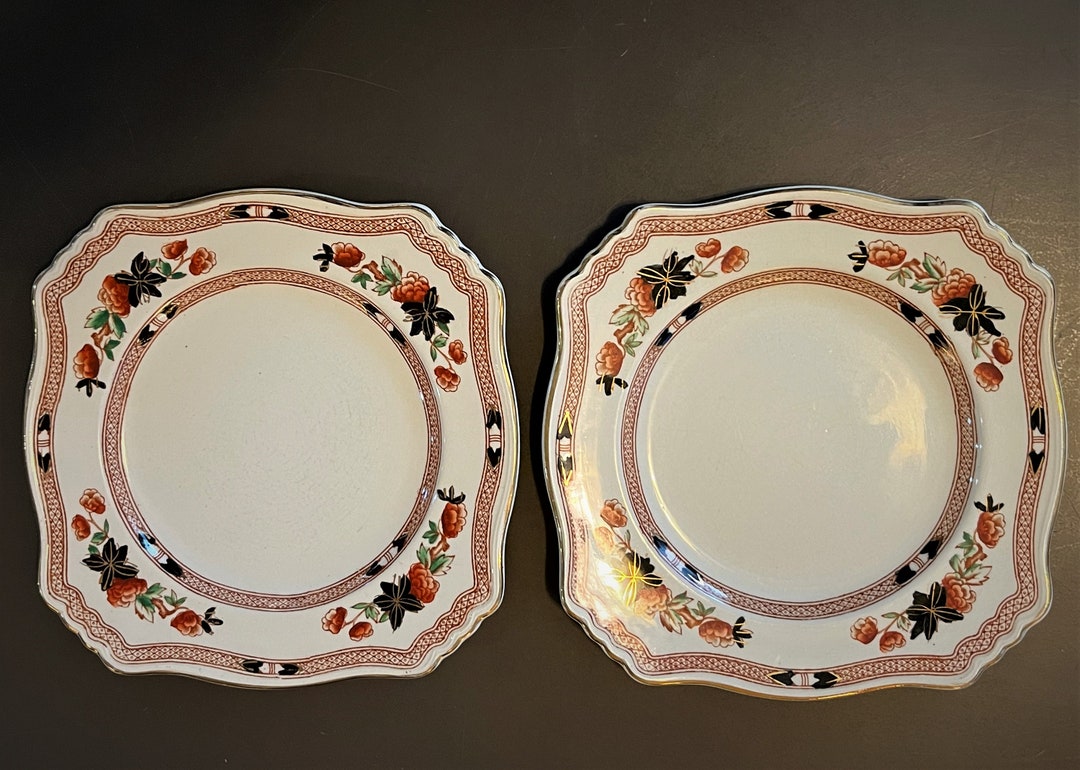 Pair Royal Duchess Plates. Hand Painted. Numbered. Staffordshire ...