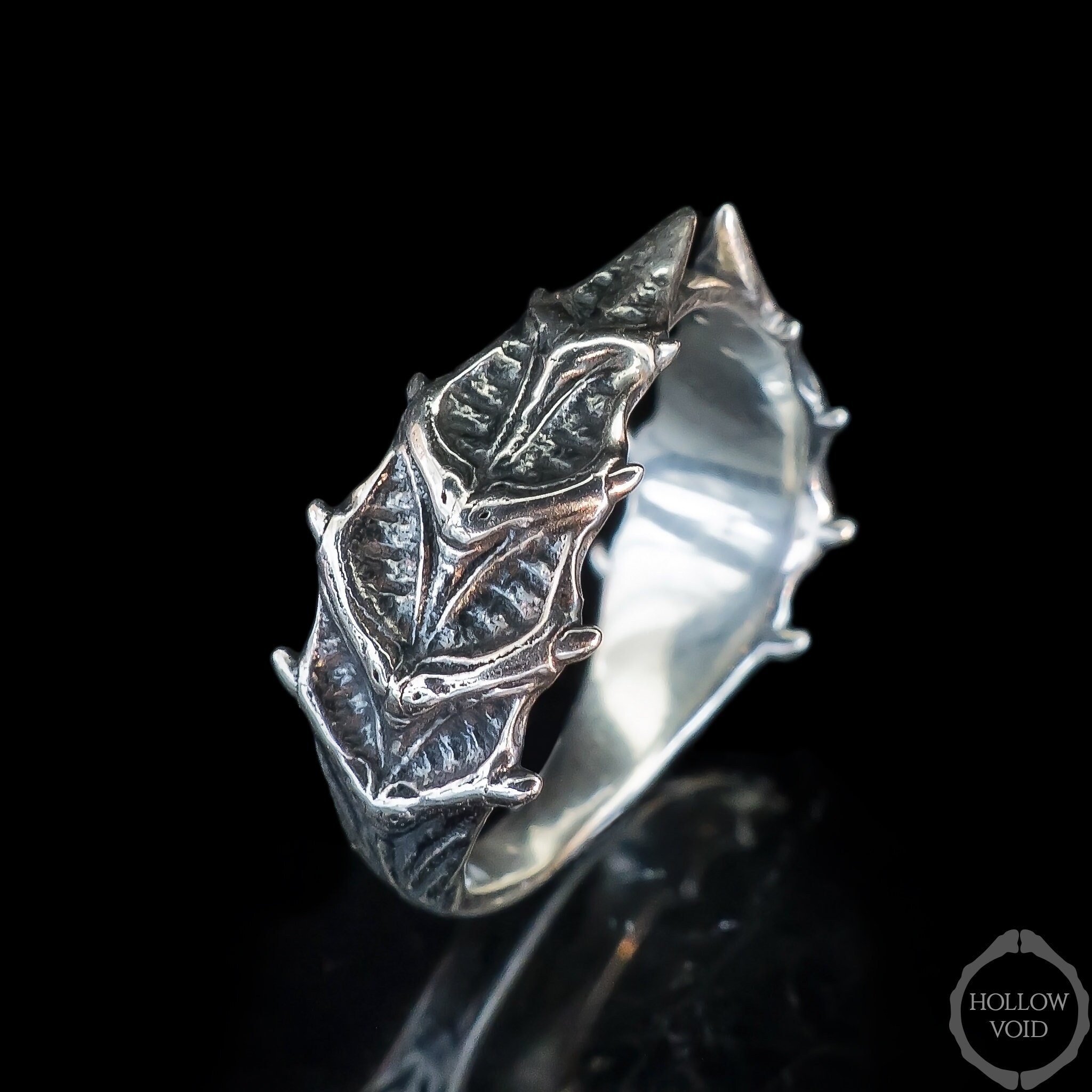 Silver Alien Leaf Ring Size UK-Q US-8.25 - Etsy