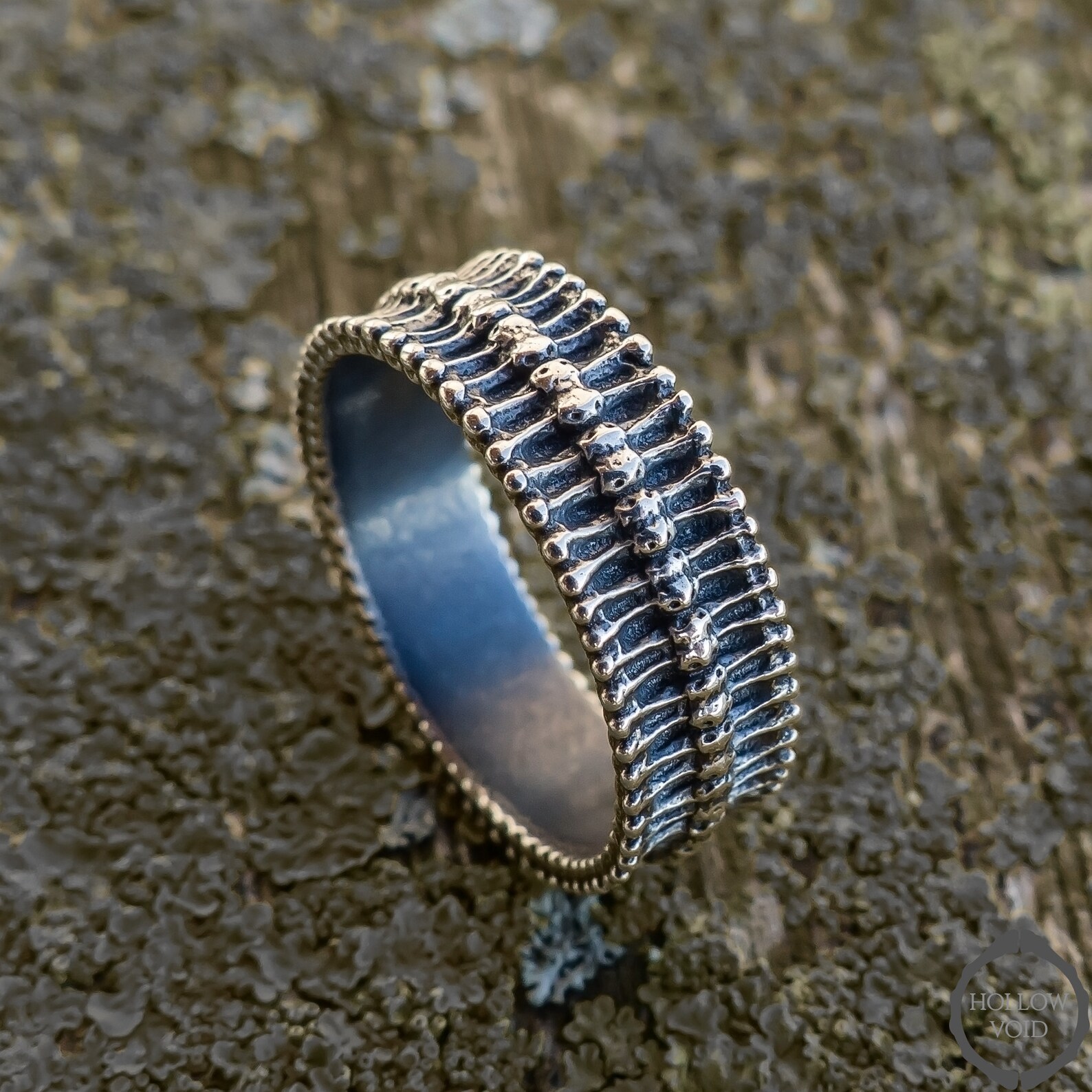 Gothic Silver Spine Ring Bones Repeat in This Dark HR Giger - Etsy