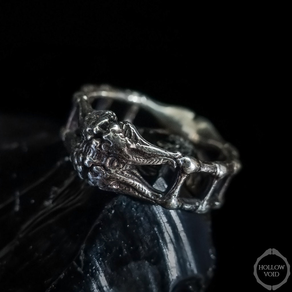 Silver Alien Bone Ring Giger Inspired Xenomorph Design Size - Etsy